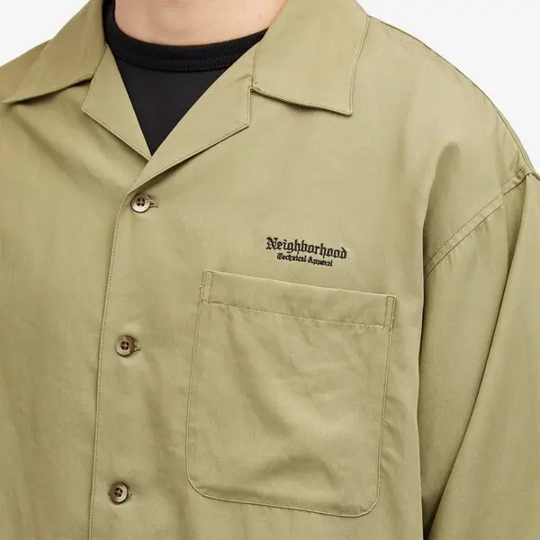 Neighborhood Open Collar Shirt - Olive Drab | Editorialist